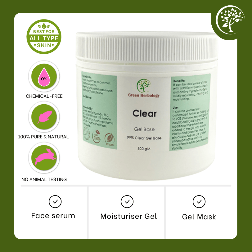 Clear Gel Base For Cosmetic Use | Green Herbology