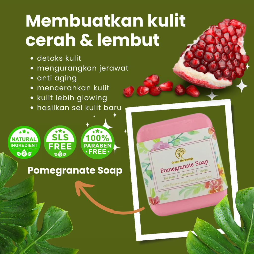 Pomegranate Extract Soap 100g | Green Herbology